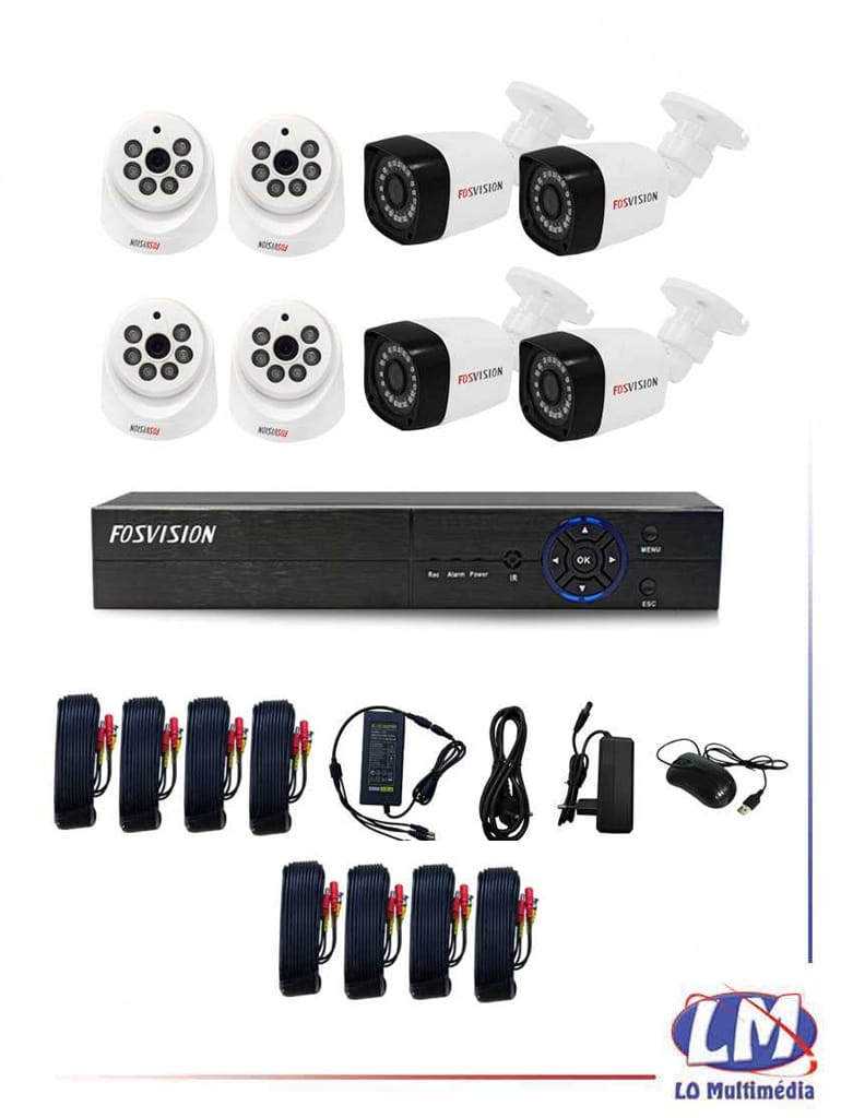 Caméra de surveillance Fosvision Kit de 8 - Lo-Multimedia