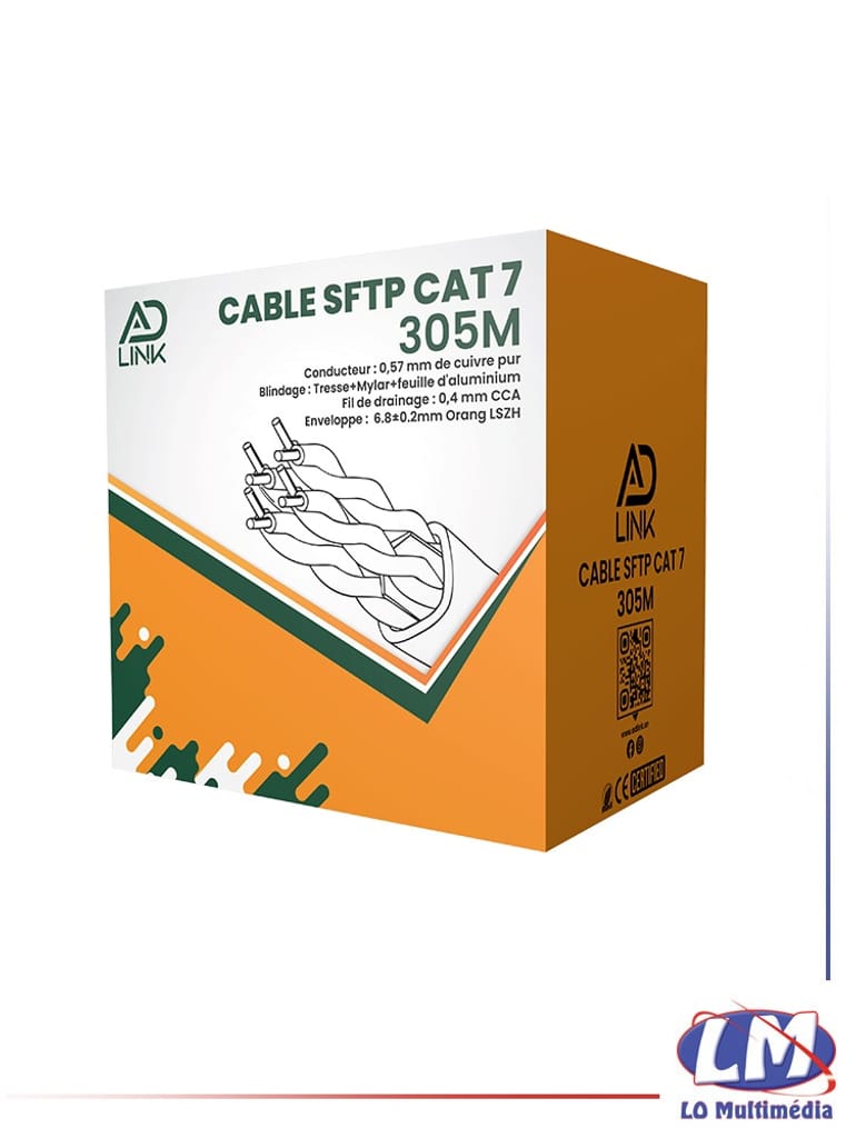 Cable réseau SFTP Cat7 305m - Lo-Multimedia