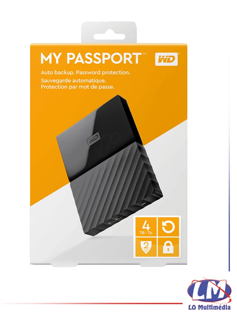 Disque dur externe WD My Passport 4 Tera - Lo-Multimedia Disque dur externe WD My Passport 4 Tera - Lo-Multimedia