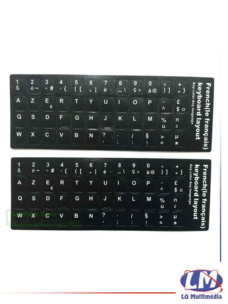 Autocollants pour clavier français AZERTY - Lo-Multimedia