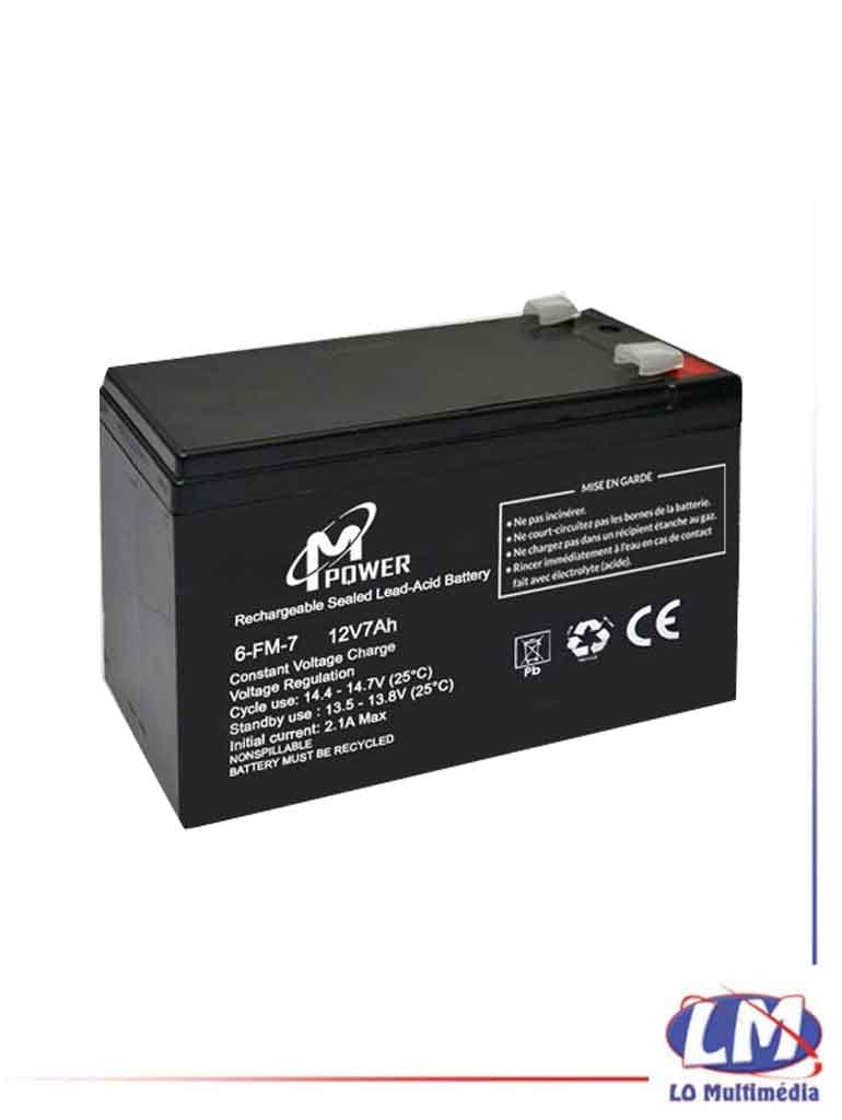 Batterie onduleur Mpower 12V 7AH - Lo-Multimedia
