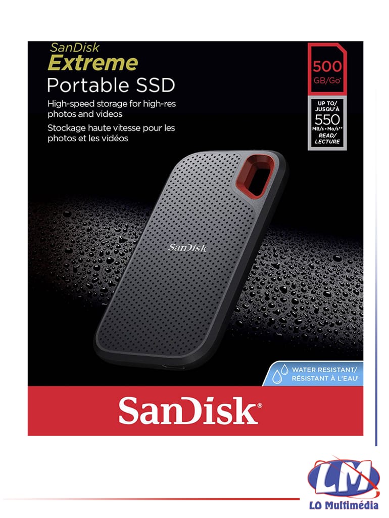 Disque dur externe sandisk SSD E61 500Go - Lo-Multimedia