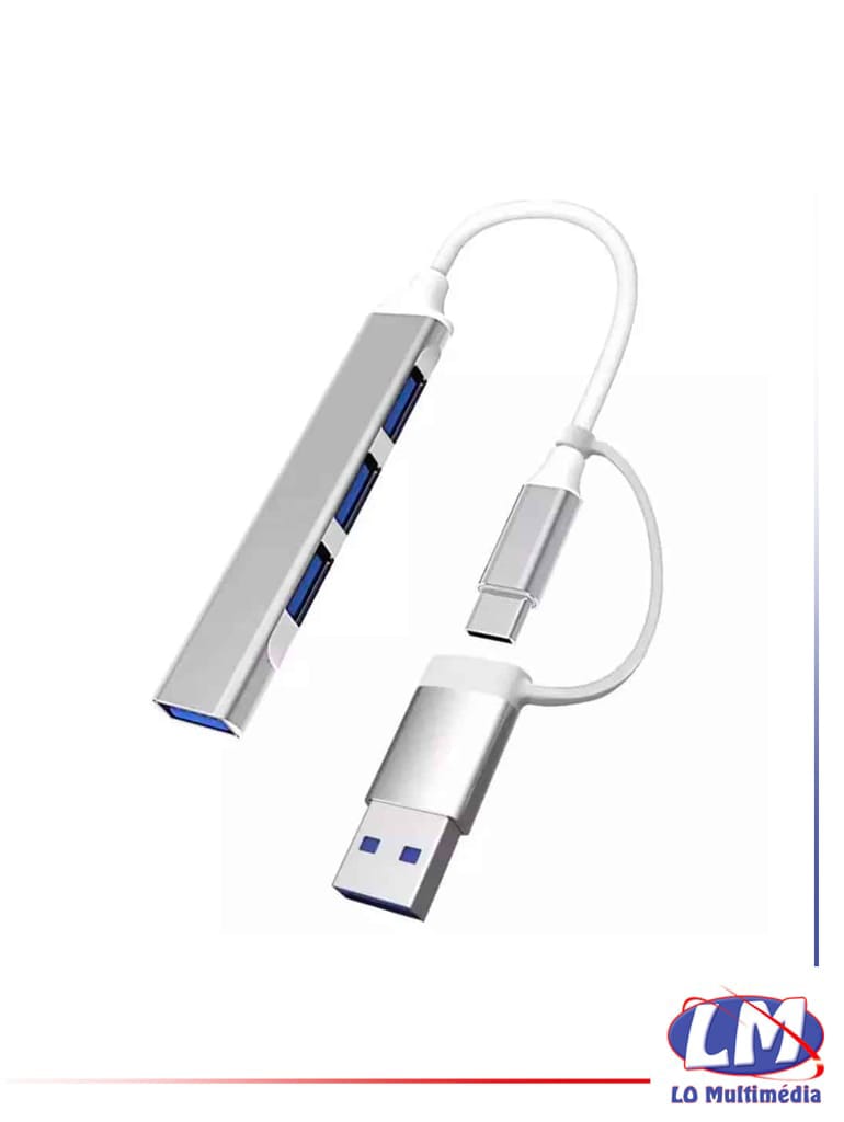 Hub USB-C portable Port 4 en 1 [USB 3.0] - Lo-Multimedia