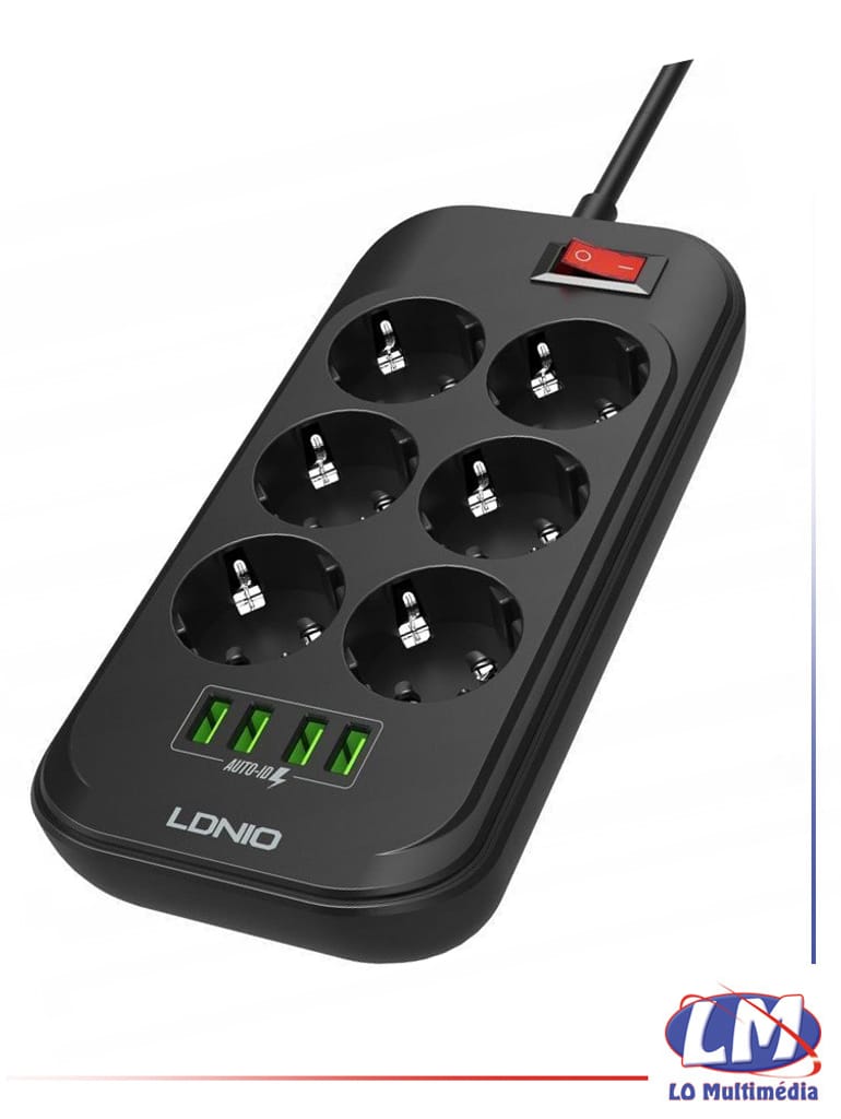 Rallonge LDNIO SE6403 avec chargeur USB - Lo-Multimedia
