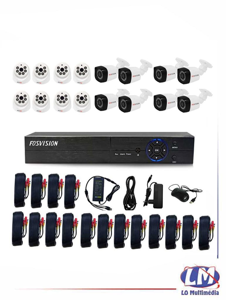 Caméra de surveillance Fosvision Kit de 16 - Lo-Multimedia